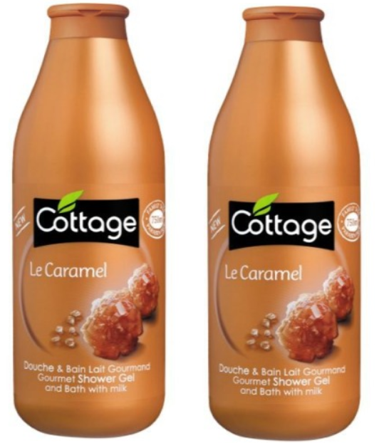 Гель для душа и пена для ванны Cottage Сладкая карамель увлажняющий 2 в 1, 750 мл, 2 шт.