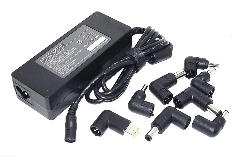 Блок питания универсальный автомобильный 90ватт Automatic Universal Car Adapter LCD dsplay 10 переходников, автоматическое переключение напряжения, USB выход, блистер f-Energy 01 (N200)
