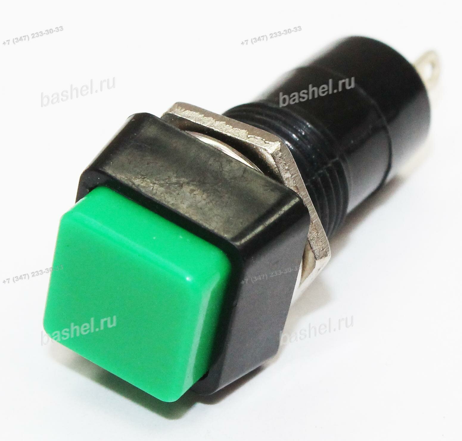 Кнопка PBS-12A квадр. с/ф, зелёная