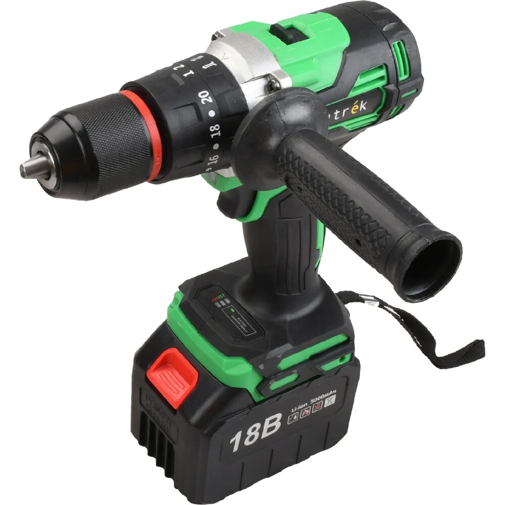 Аккумуляторная ударная дрель-шуруповерт Zitrek Green Impact 18V (18В, Li-ion 2x5.0Ач) 063-4046, 18 В, Компактный