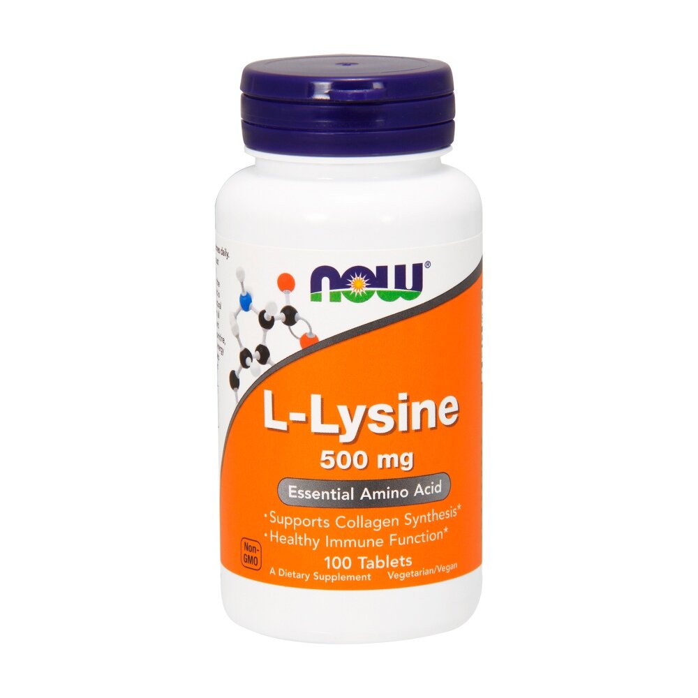 NOW L-Lysine, 500 мг / 100 таблеток