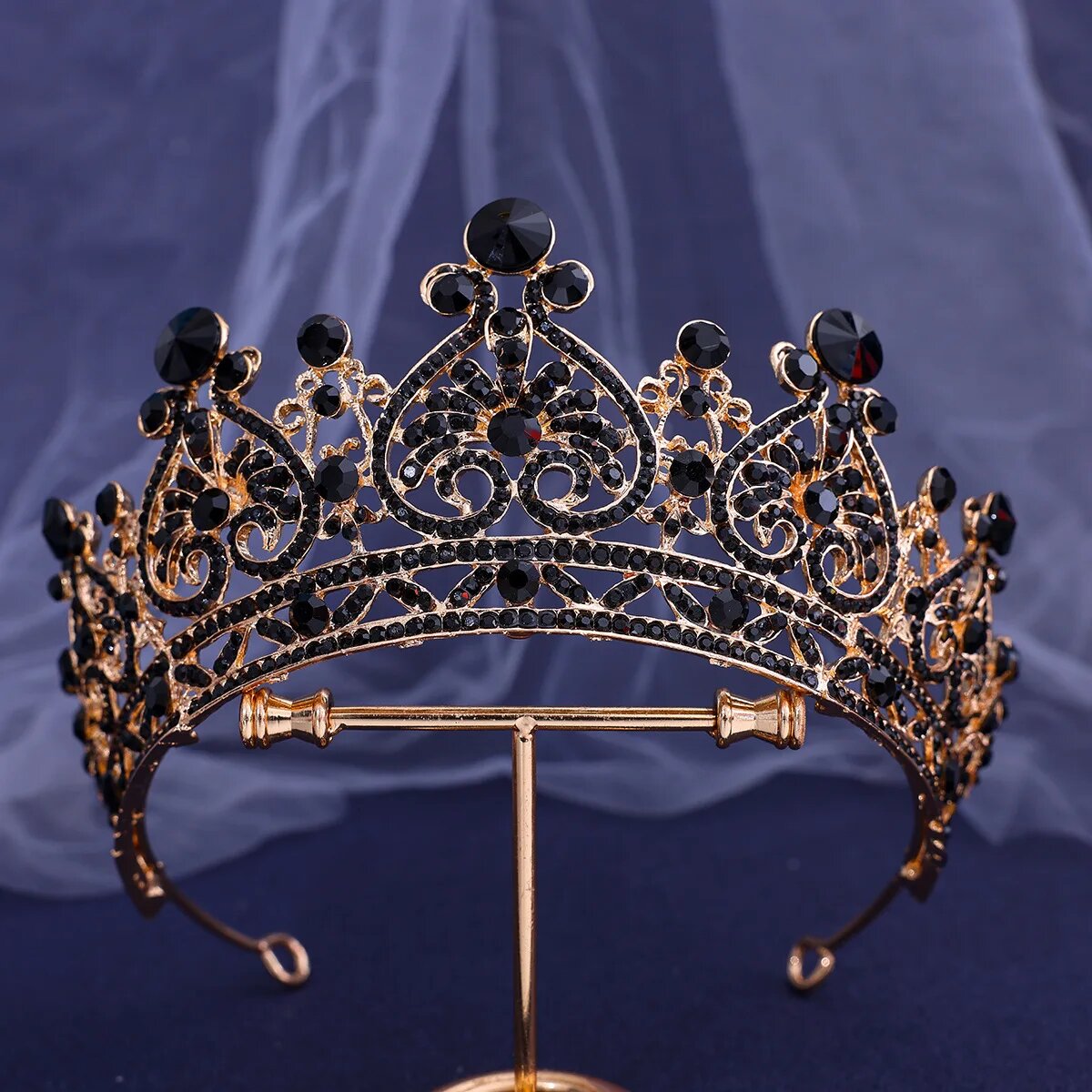 Кристалльная тиара DIEZI для женщин и девушек gold black