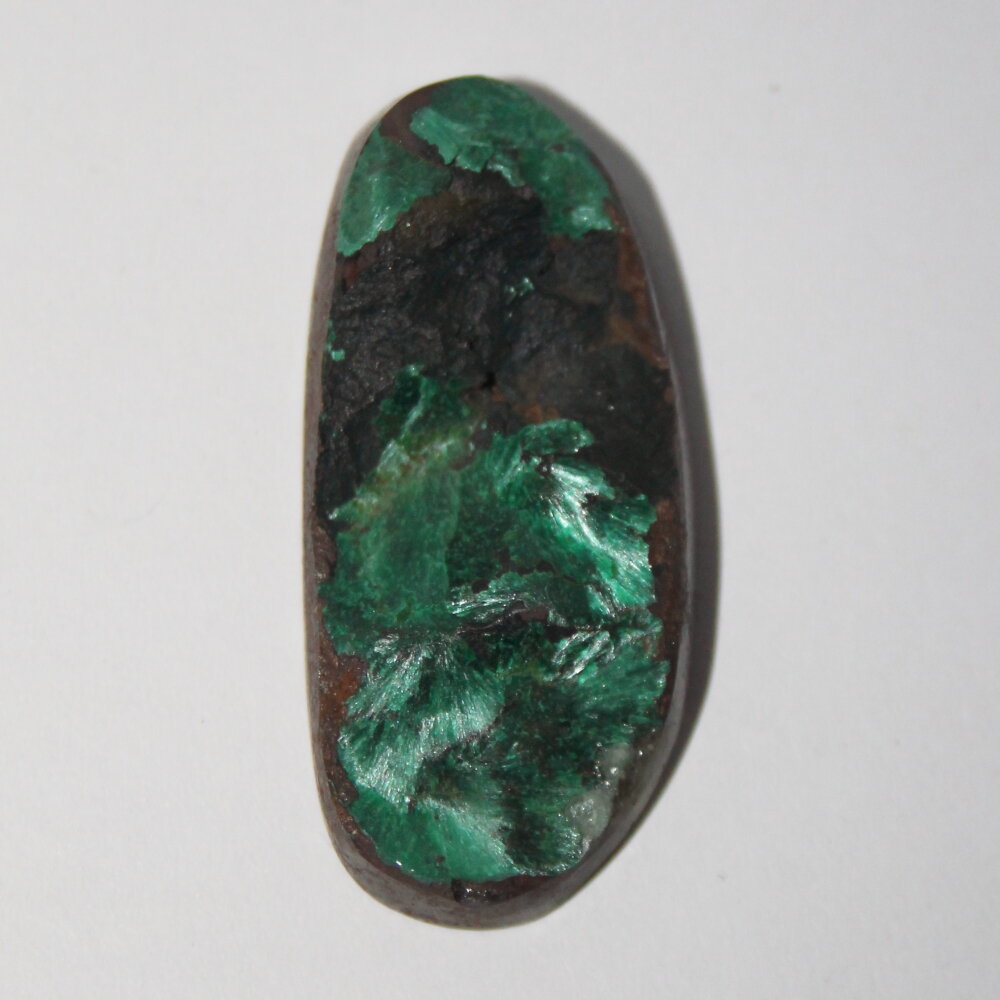 Малахит на лимоните кабошон, 40х18х7 мм, Урал, "True Stones"