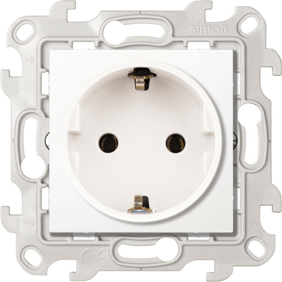 Simon (Симон) Розетка с заземлением Schuko 2Р+Е 16A 250В~, цвет белый, Simon 24 Harmonie