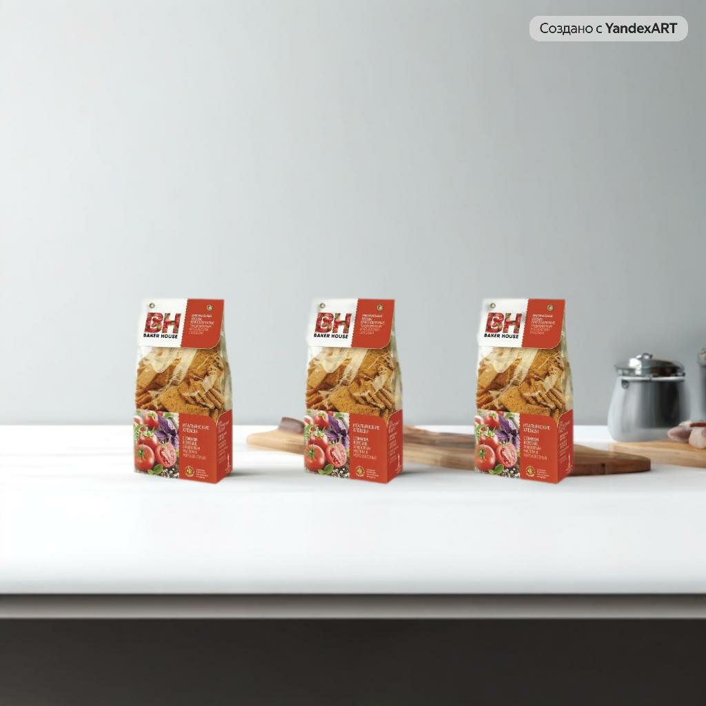 Baker House Хлебцы Итальянские с томатом и орегано, 250 г, 3 шт
