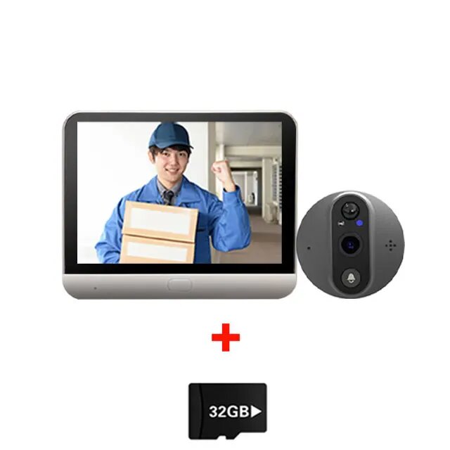 Видеоглазок Wi-Fi Yuezhe icam365 3MP + 32GB карта памяти