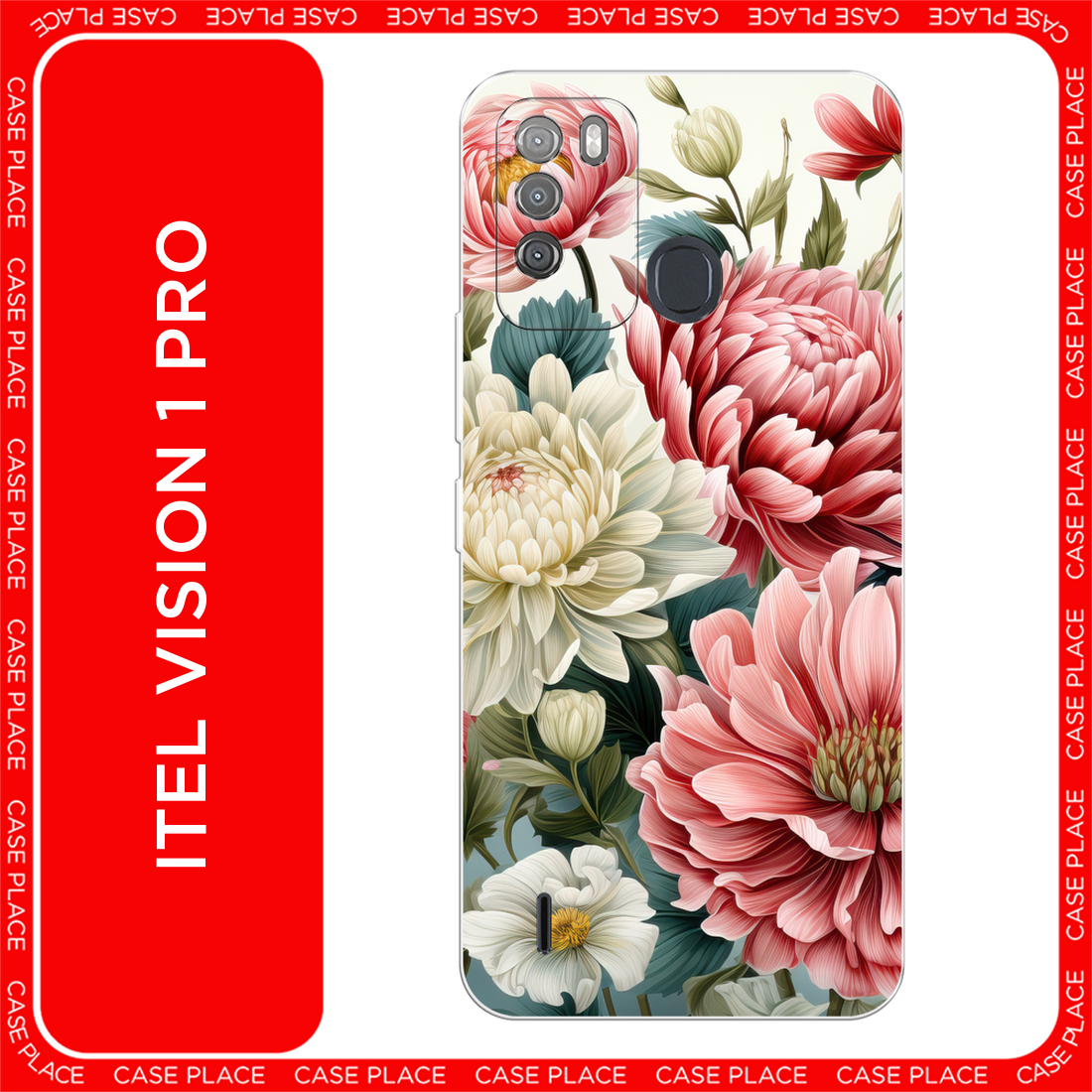 Чехол на Itel Vision 1 Pro / Ител Визион 1 Про с принтом Садовые цветы рисунок