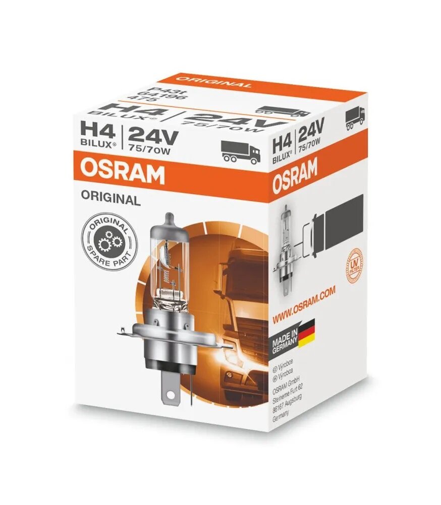 Лампа H4 24V 75/70W OSRAM 64196