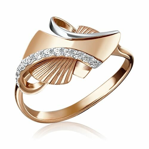 Кольцо, красное золото, 585 проба, фианит