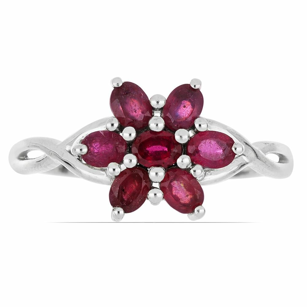 Кольцо, серебро, 925 проба, родирование, рубин