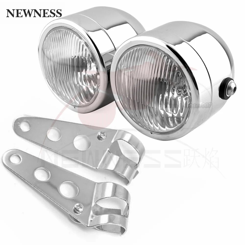 Двойная двойная Хромированная фара 28-36 мм, регулируемое Боковое крепление для мотоцикла для голых доминуторов