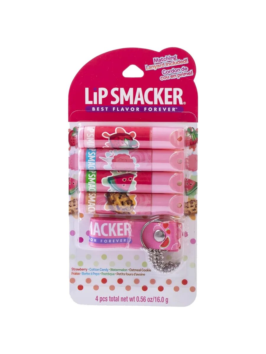 Бальзам для губ с ремешком, Рождество Лип Смакер 4 шт.