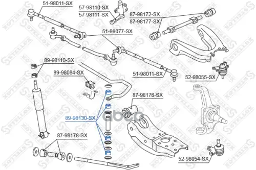 Втулка тяги стабилизатора! Toyota Land Cruiser 80>/Camry 82-88/Hi-Lux 83> Stellox арт. 8998130SX