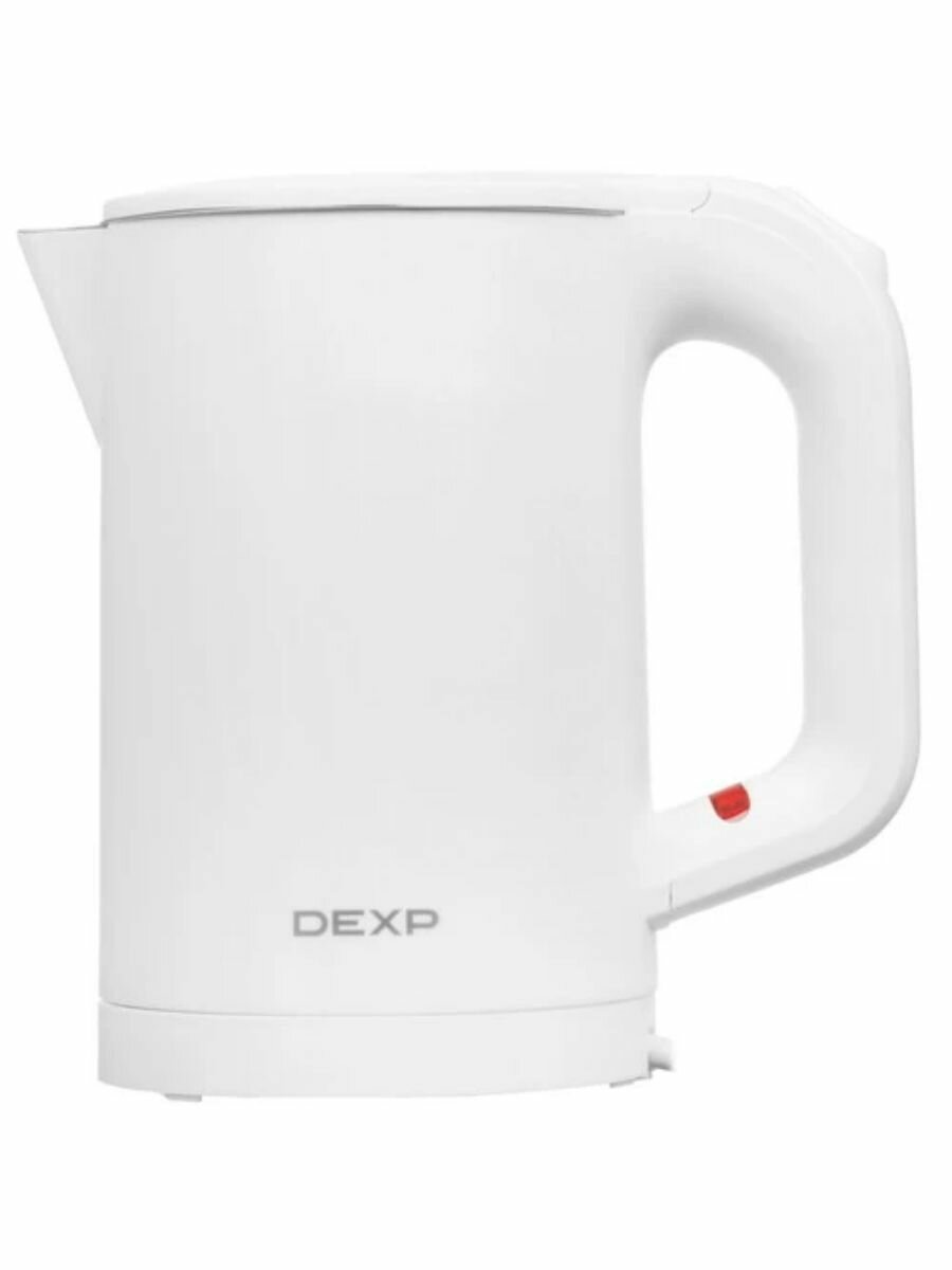 Электрочайник DEXP EK-09DWW, белый, блокировка включения без воды, 900Вт, 0,6л