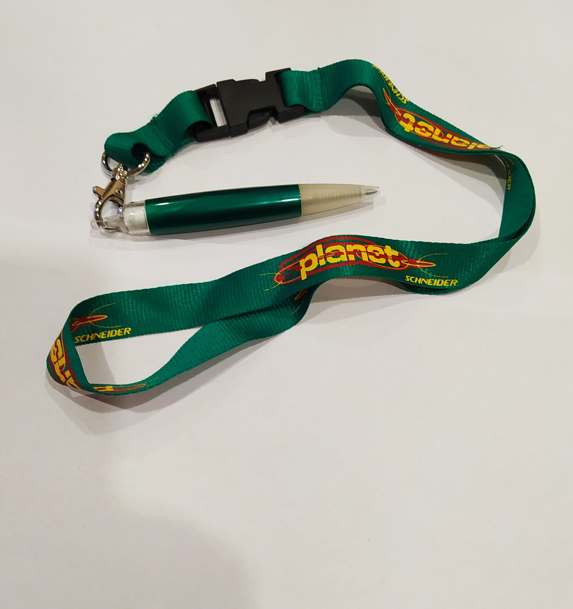 [Sch1353] Ручка шариковая Schneider 1353 Habit Twister, лента с карабином, стержень черный или синий без выбора цвета, 1 шт.