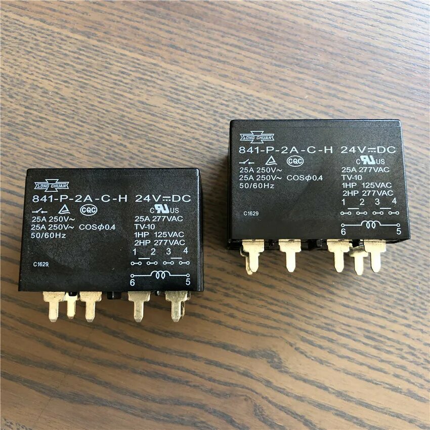 Реле мощности FUNKWARD 841-P-2A-C-H 25A 277VAC 6 контактов 841-P-2A-C-H-24VDC