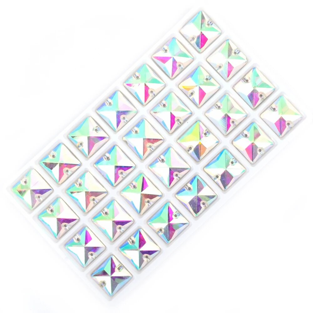 Стразы квадратные кристалл для декора 8mm 72pcs, Crystal AB
