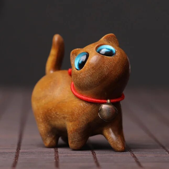 Деревянный кот из сандала, цвет F