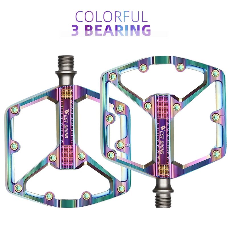 WEST BIKING Педали велосипедные, 3 подшипника, Colorful