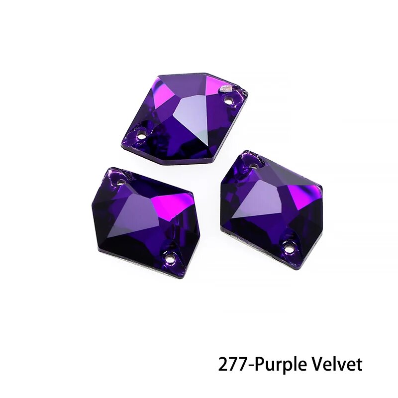 Стеклянные кристаллы для пошива Фиолетовый, 16X20-15PCS, Pueple Velvet 277