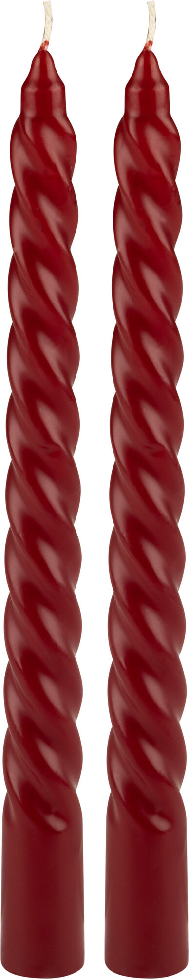 Свечи столовые витые бордовые "Волшебная страна", 25 см, 2 шт.