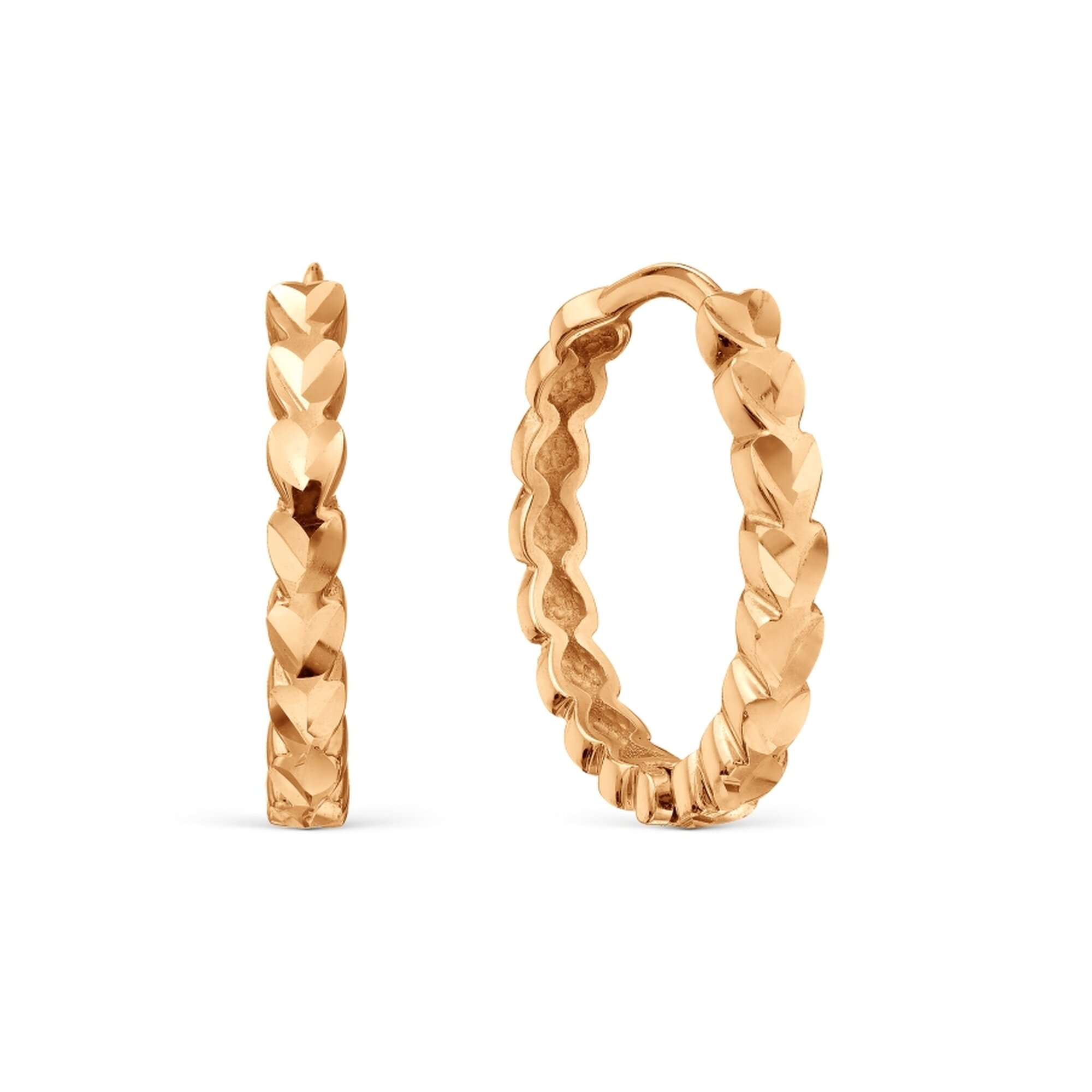 Серьги конго, красное золото, 585 проба