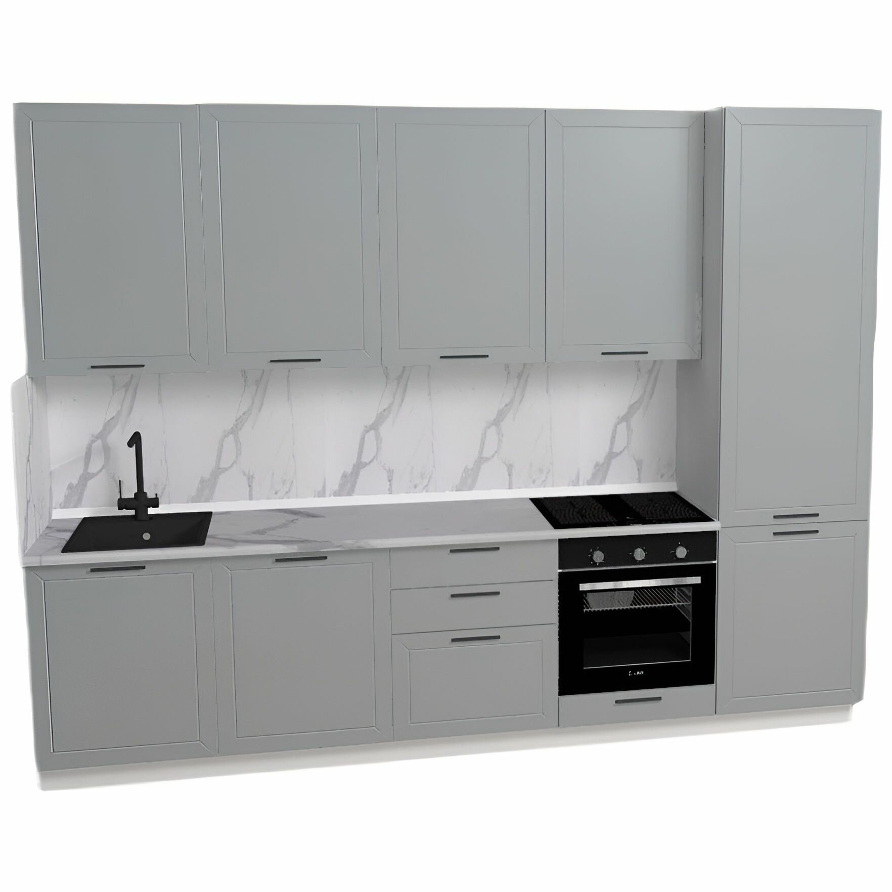 Кухонный гарнитур Глетчер Гейнсборо Силк , 3000 мм