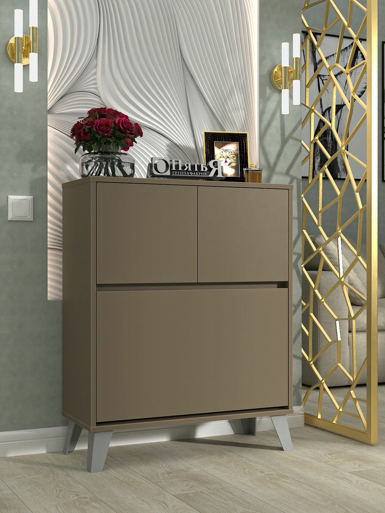 Обувница на высоких ножках деревянная