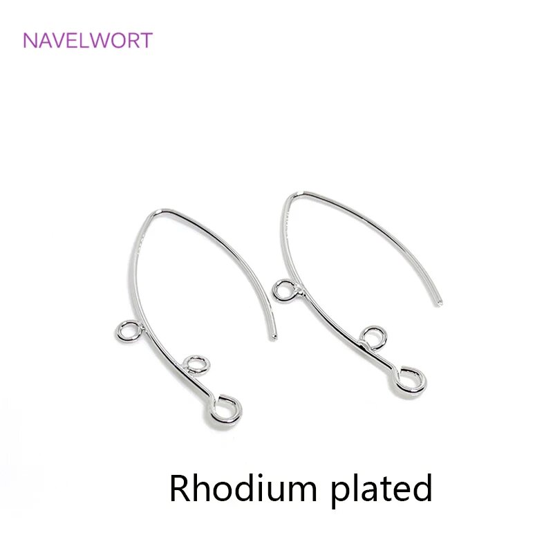 Сережки-крючки NAVELWORT, родий, rhodium plated