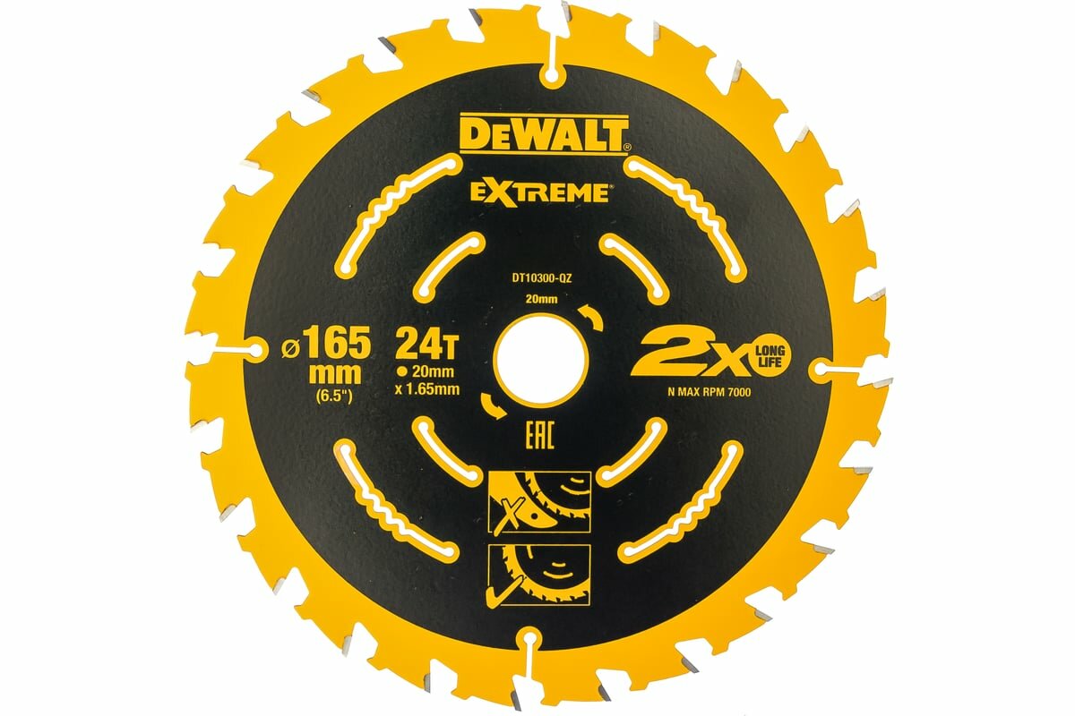 Диск пильный по дереву (165х20 мм; 24) DEWALT DT 10300