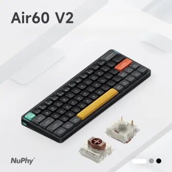 NuPhy Клавиатура беспроводная Air60 V2 Brown Switch, (Gateron Low Profile Brown), черный