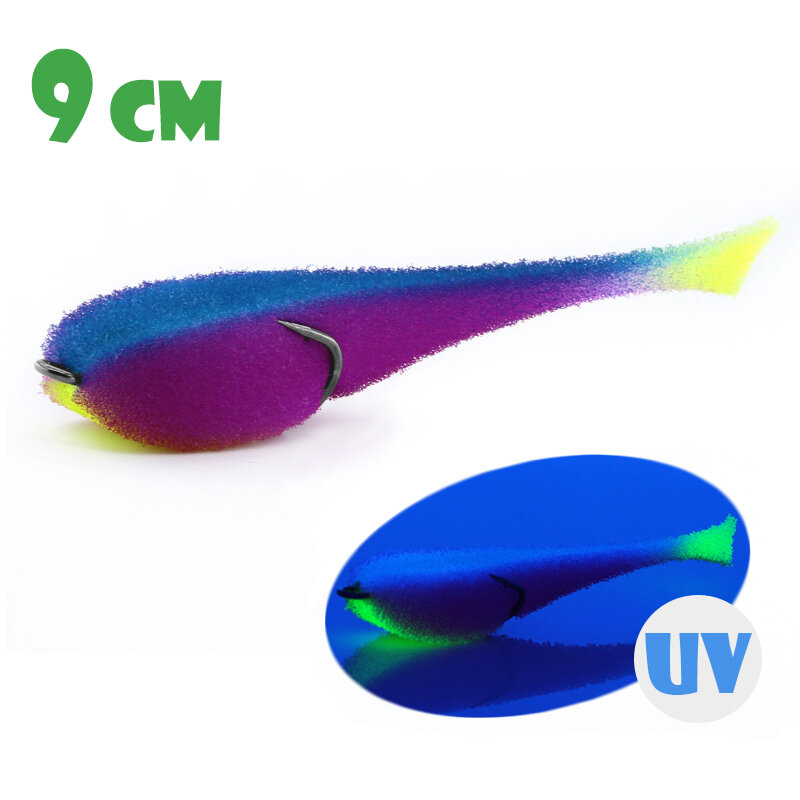 Поролоновая Рыбка Мормыш с Открытым Двойником 9cm #23 (3 шт.)