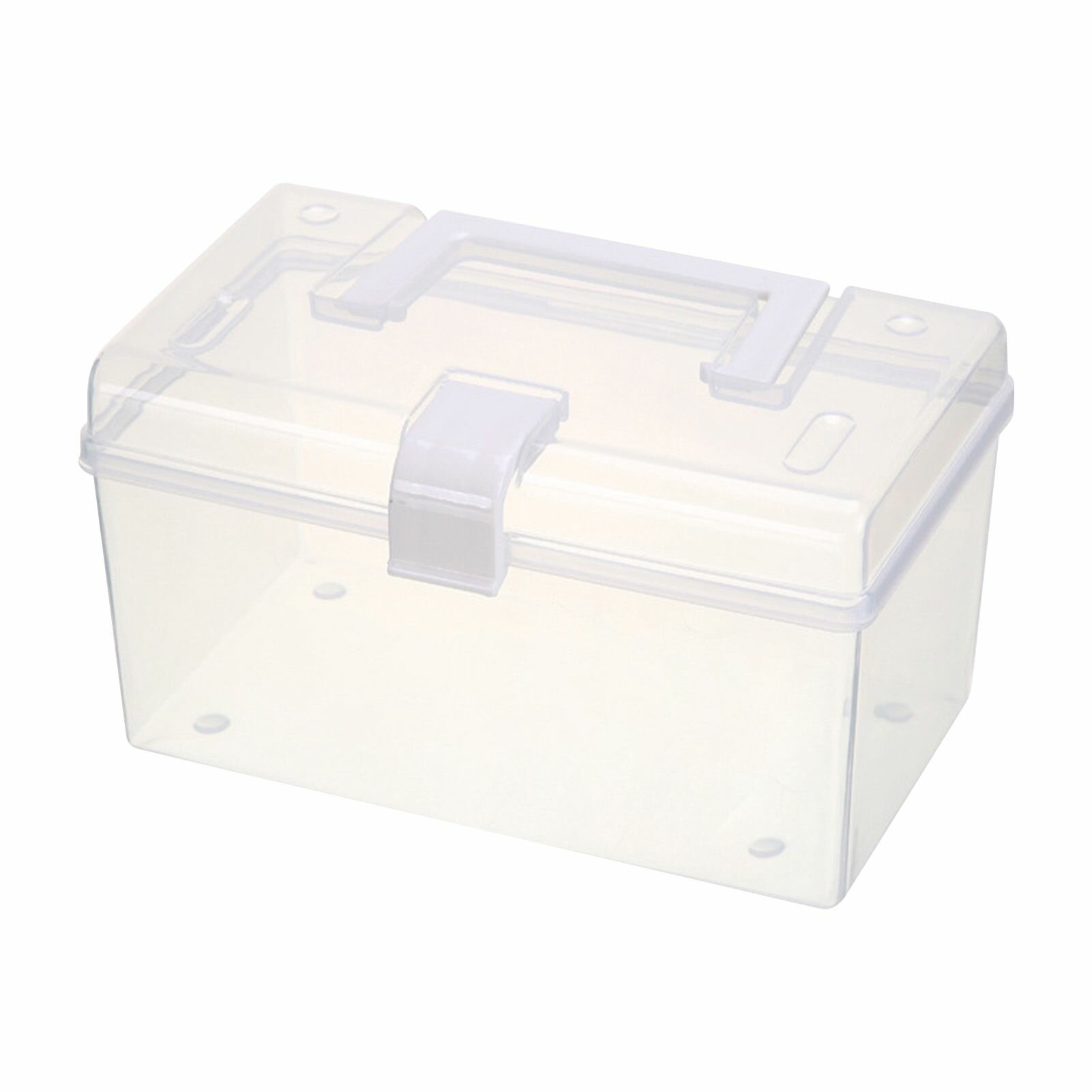 Прозрачный ящик для хранения большой емкости, ручной настольный органайзер, портативный многофункциональный контейнер для хранения с ручкой для дома S: 19,5x11x10,5 см/7,7x4,3x4,1 дюйма
