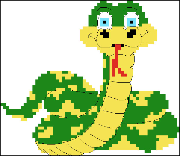 Набор для вышивки для начинающих № 110 Змейка", рисунок на канве AIDA, 18x20 см, мулине