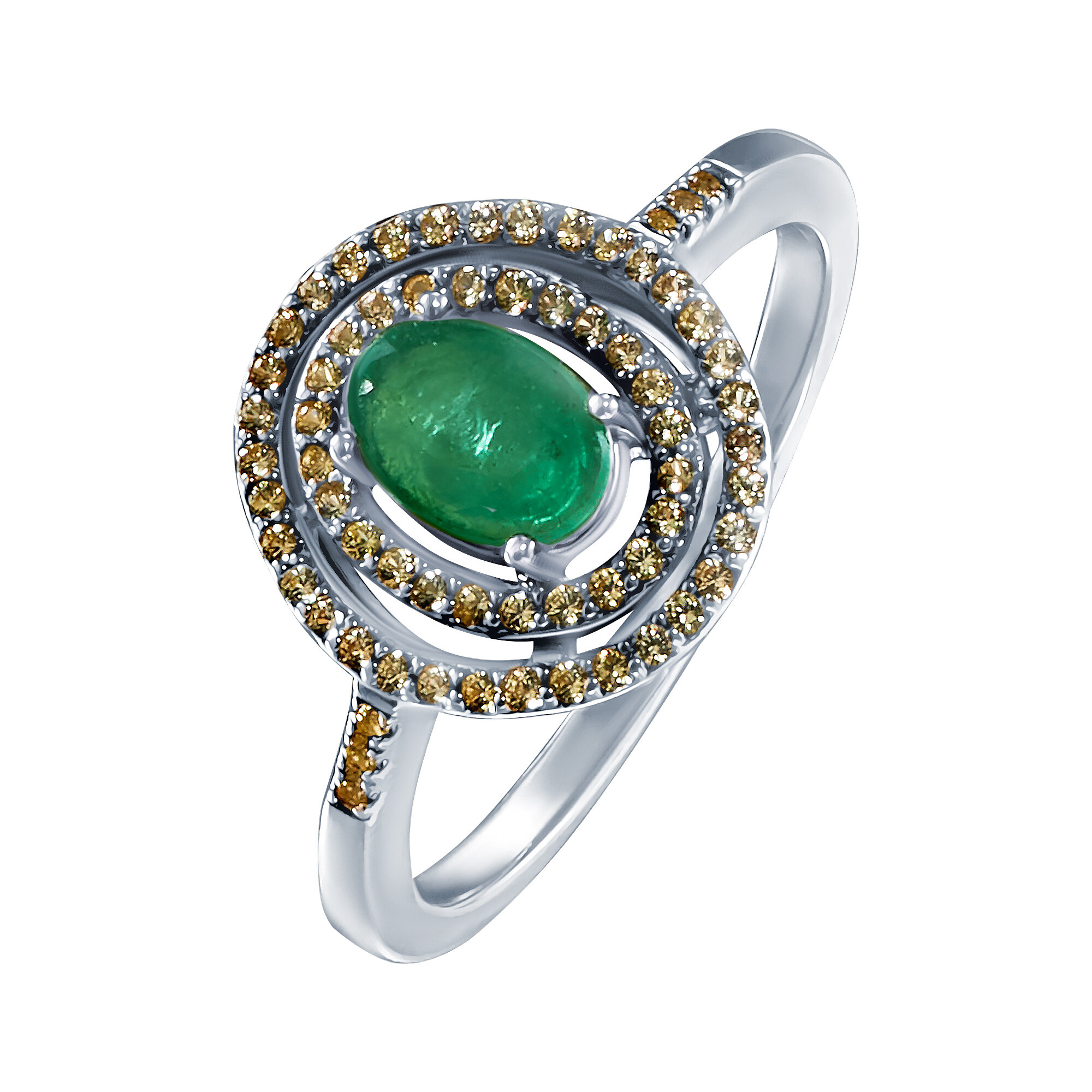 Кольцо, серебро, 925 проба, сапфир, берилл