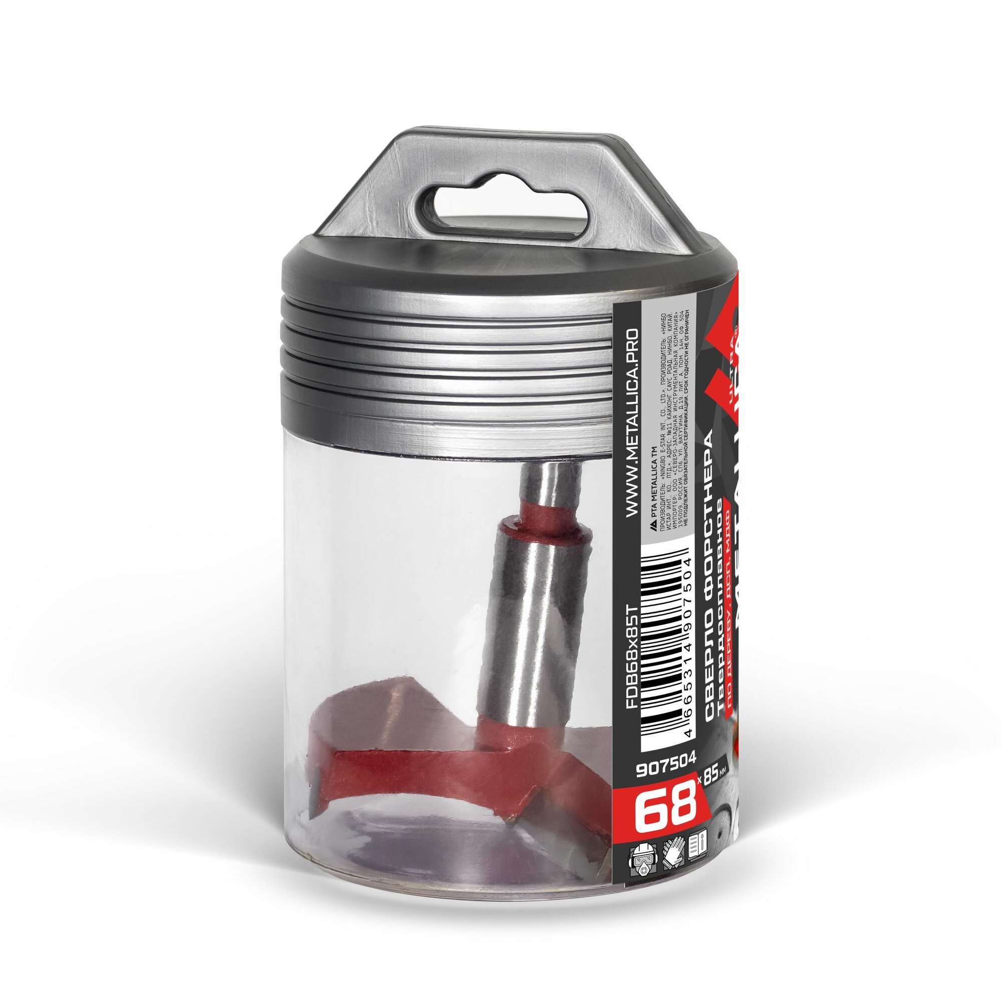 Сверло Форстнера твердосплавное METALLICA Ultra 68x85/55 мм, по дереву, ДСП, МДФ