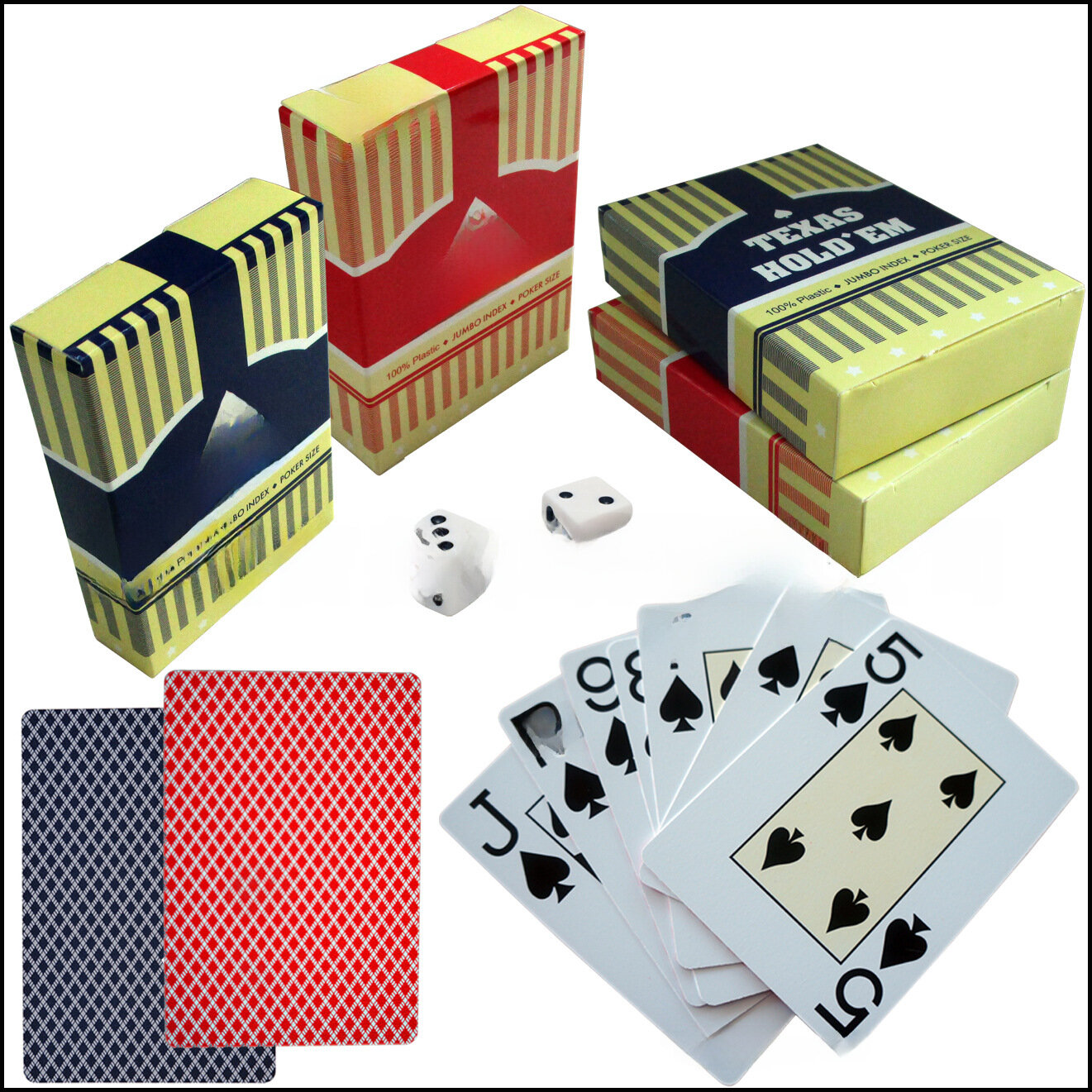 Покер Texas Hold'em, матовый, ПВХ, 0,32мм, 4-цветная печать