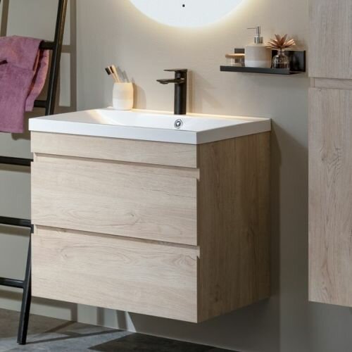 Тумба под раковину Aquanet Нота new 58 цв. дуб светлый (334197)