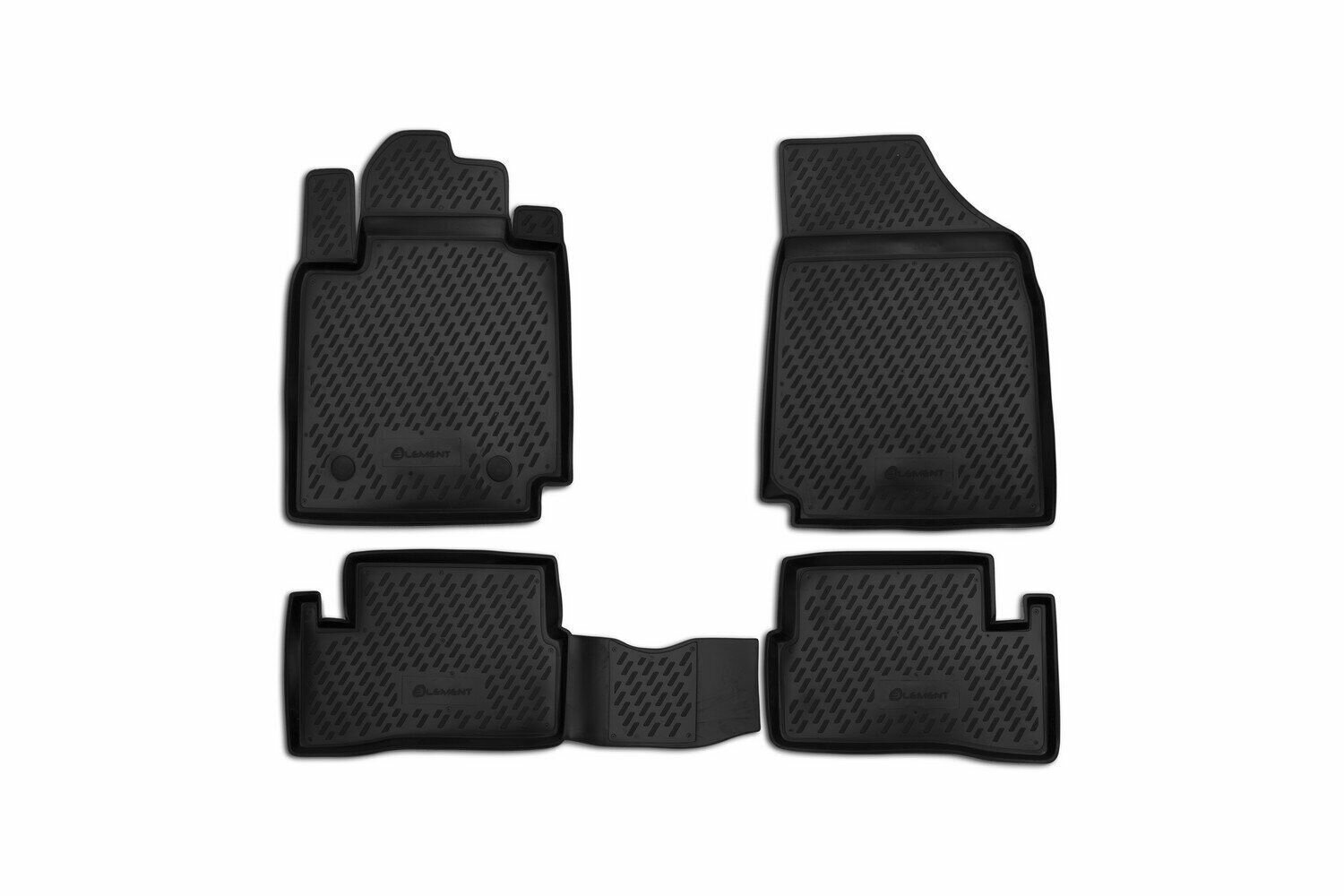 Коврики Standard, в салон NISSAN Micra 2005- , 4 шт. (полиуретан, чёрные) Element. CARNIS00003
