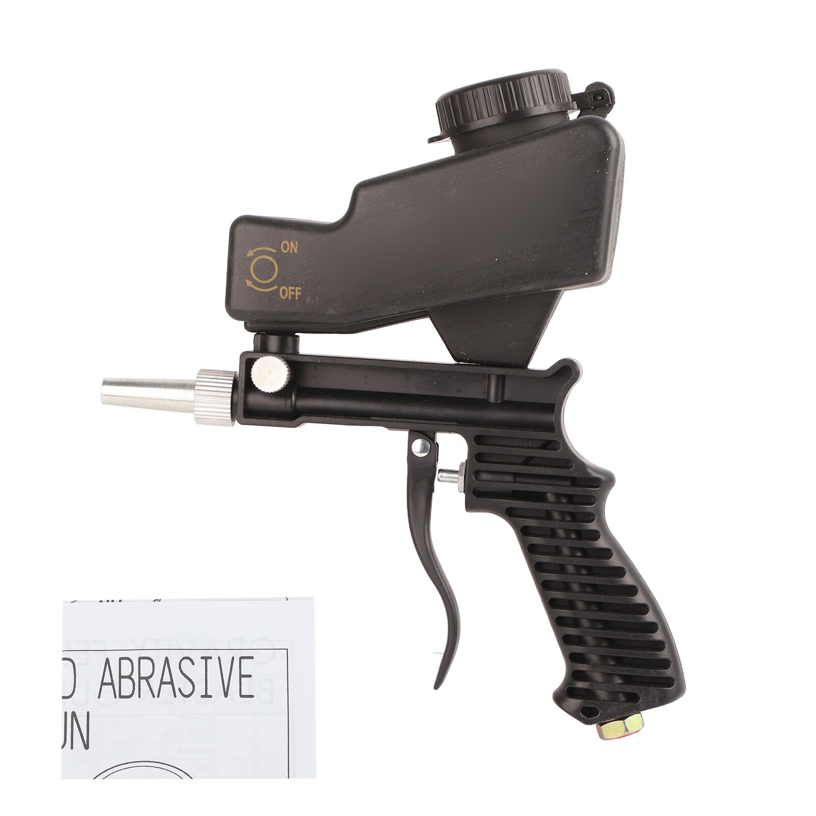 Портативный гравитационный пескоструйный пистолет малого размера для автомобилей, черный