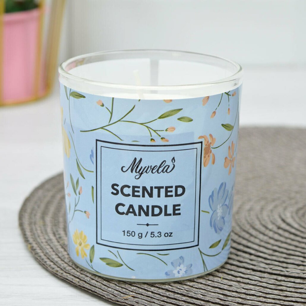 Свеча ароматическая 'Myvela', мускус, 150г, в стеклянной банке