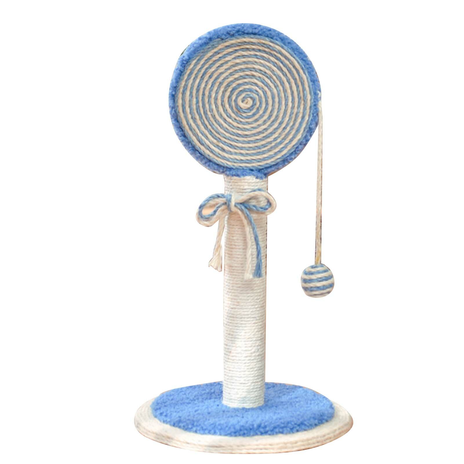 Интерактивная многофункциональная башня для кошек в форме леденца, имитирующая когти, из сизаля, для котенка, синего цвета.