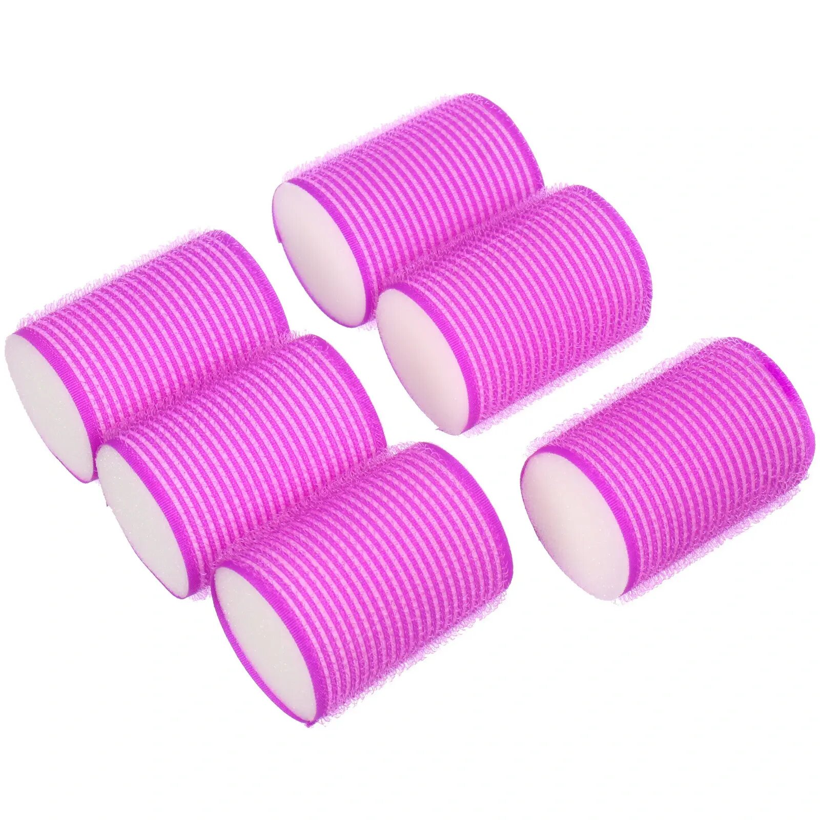 Бигуди‑липучки для сна «Безупречные локоны», мягкие, 6 шт, фуксия, 6 × 4,4 см — комфортная укладка без повреждений