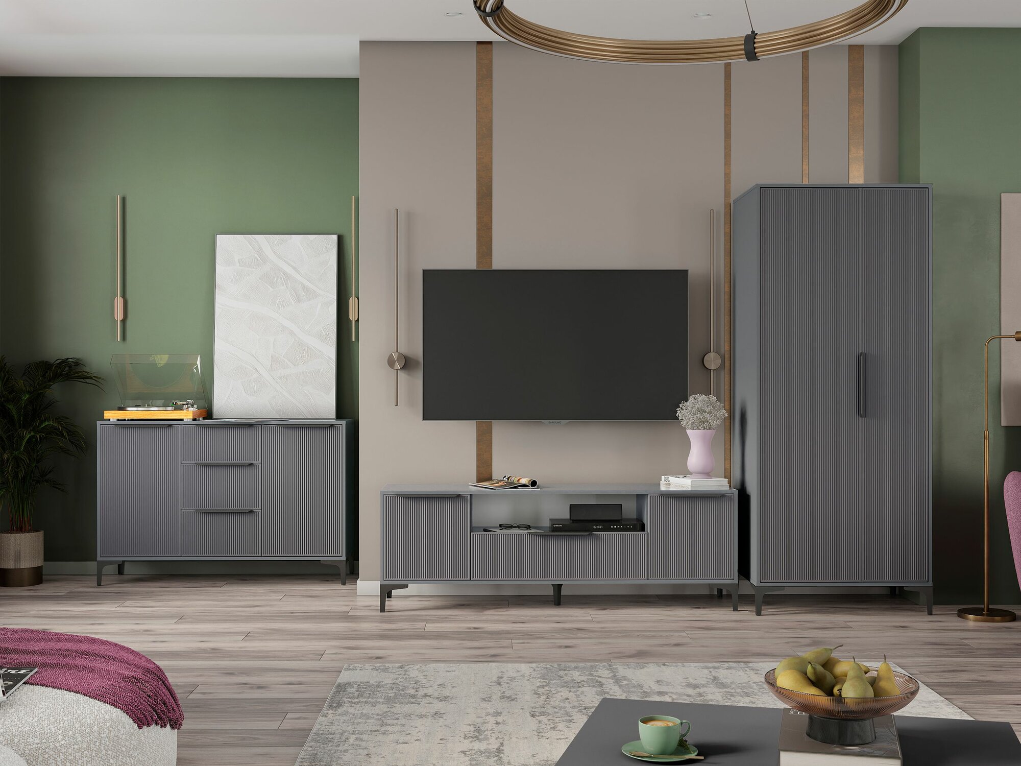 Модульная гостиная комплектация 2 Лайфмебель Иадама