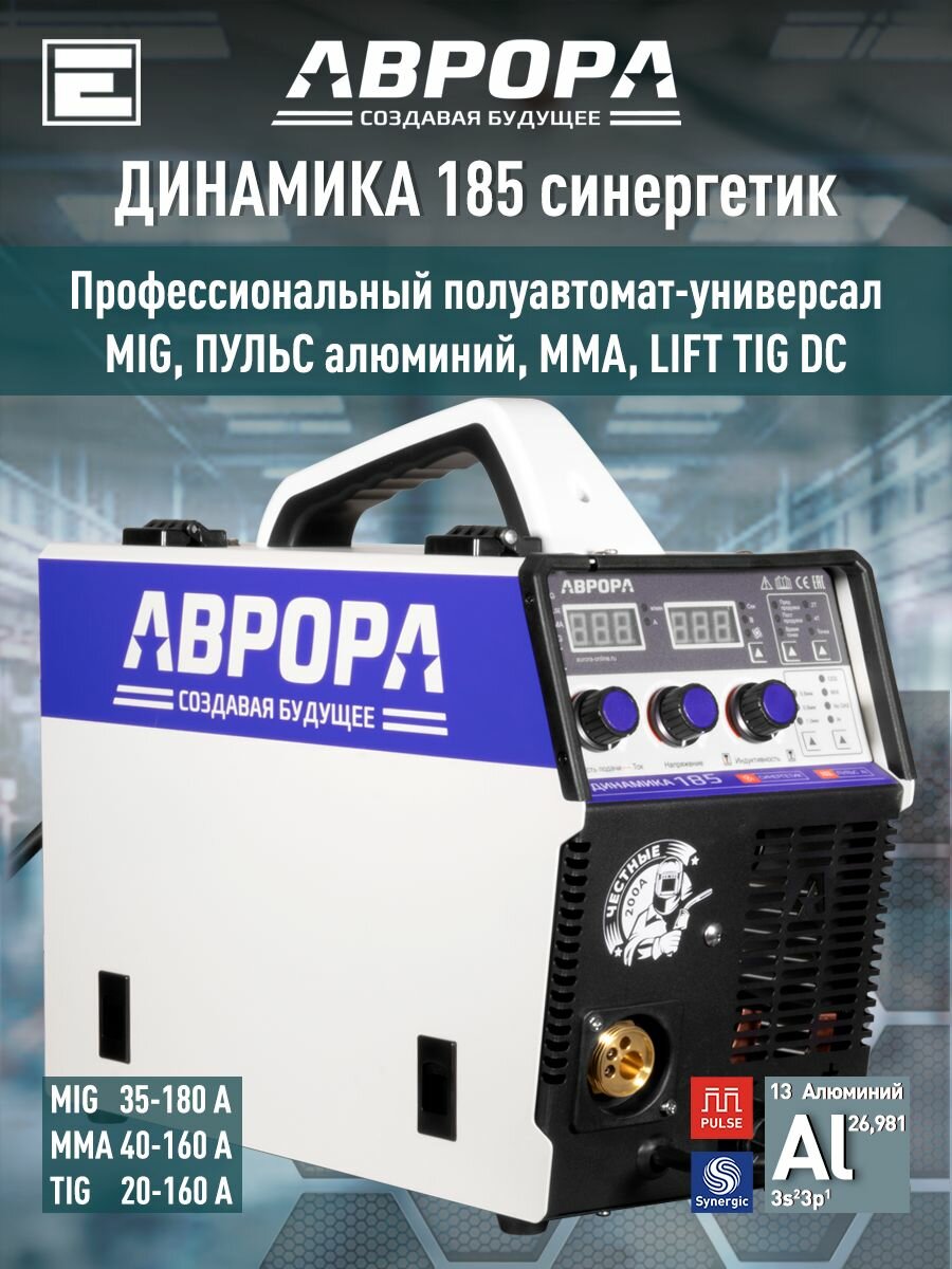 Сварочный полуавтомат аврора Динамика 185 синергетик пульс