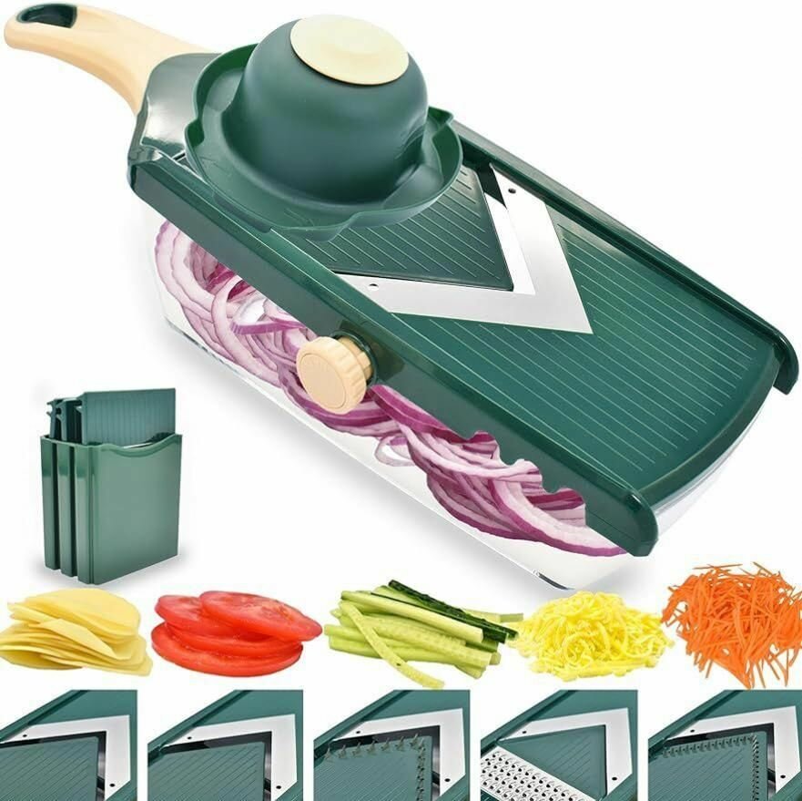 Кухня Регулируемая мандолина-ломтерезка, ультра-острый V-образный нож для нарезки овощей.