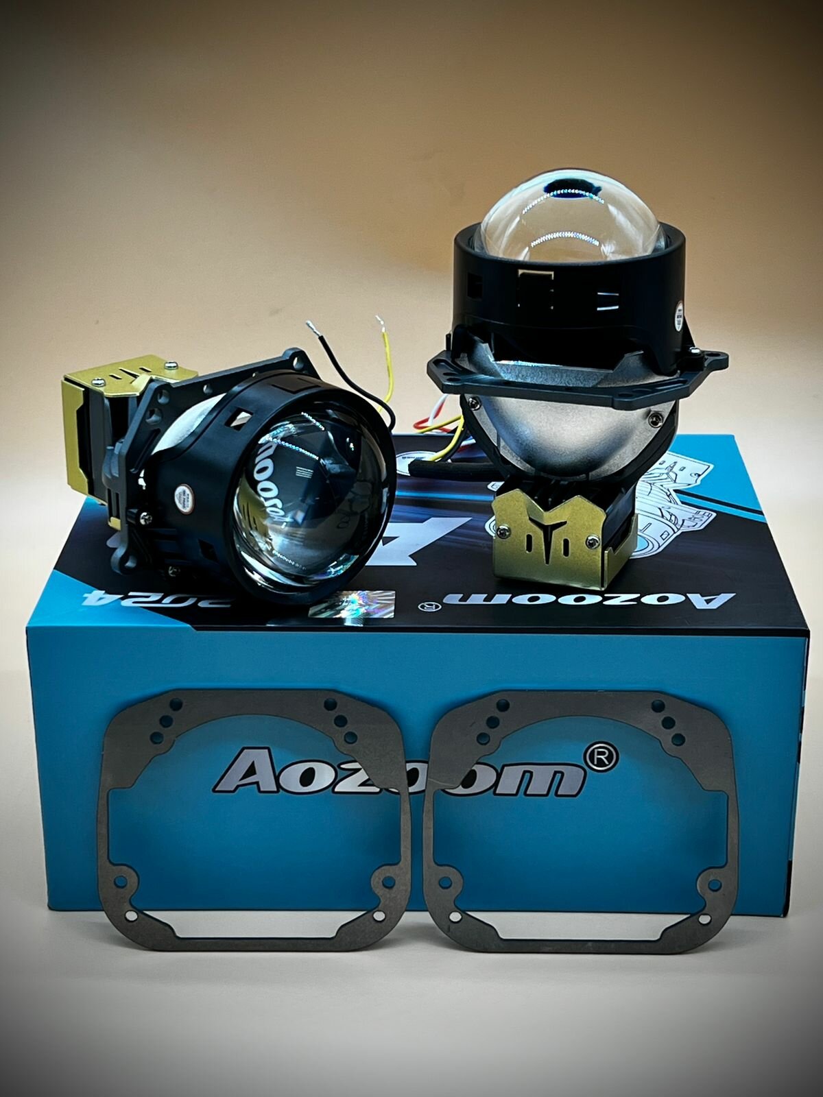 Светодиодные линзы оригинальный Aozoom A20 для Mazda CX-9 2016-2021 - 5500К, 53Вт / 70 Вт, / Настоящие Билед Biled Аозум на Ниссан Мазда