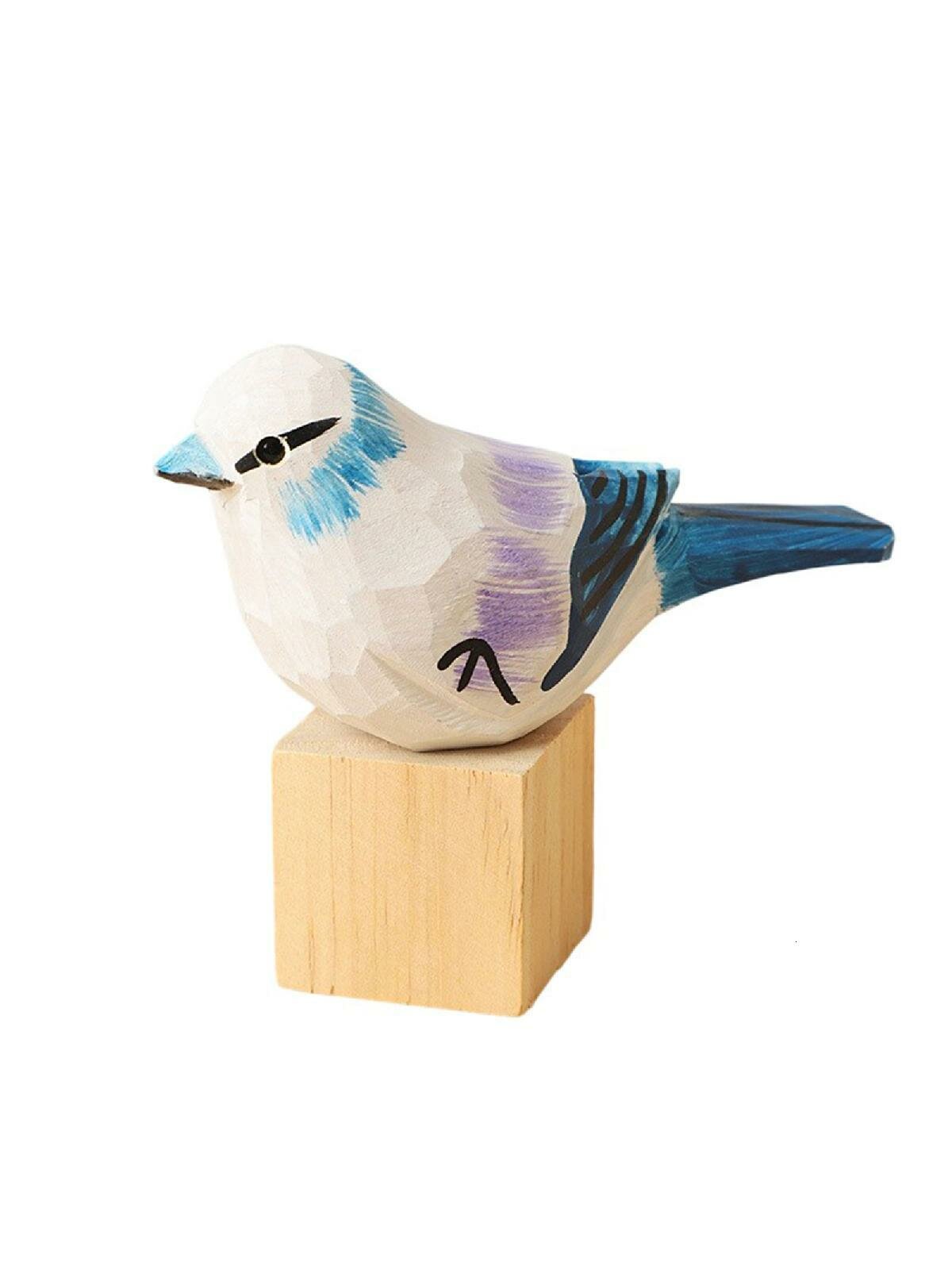 Резьба по дереву, Красочная фигурка птицы из деревянного бруска, Уникальные природные детали, декор домашнего стола ручной работы, подарок