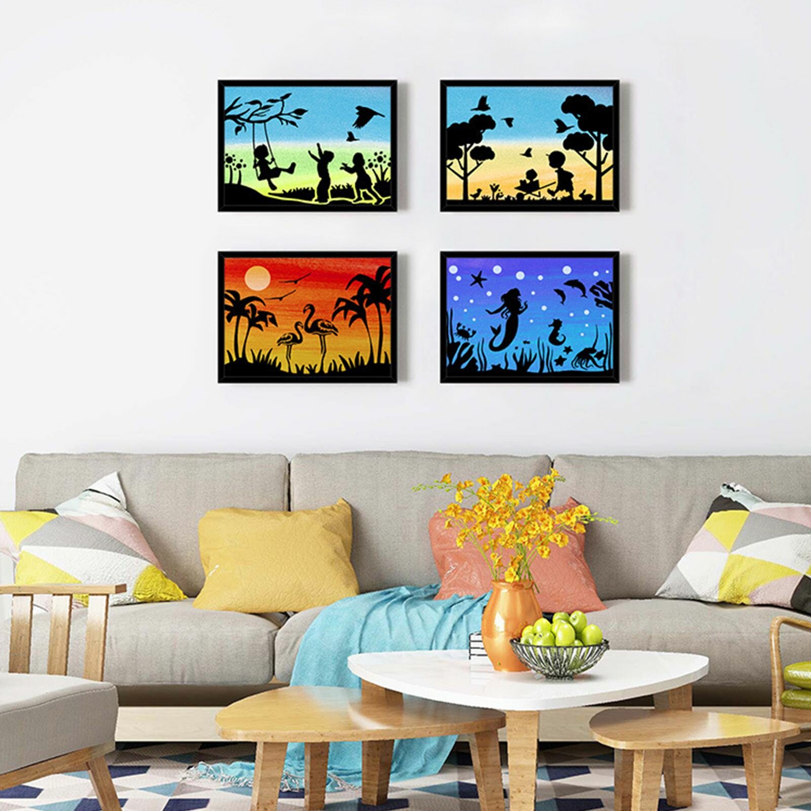 16 трафаретов А4 Lanscape: горы, реки, многоразовые PP шаблоны для DIY, скрапбукинга