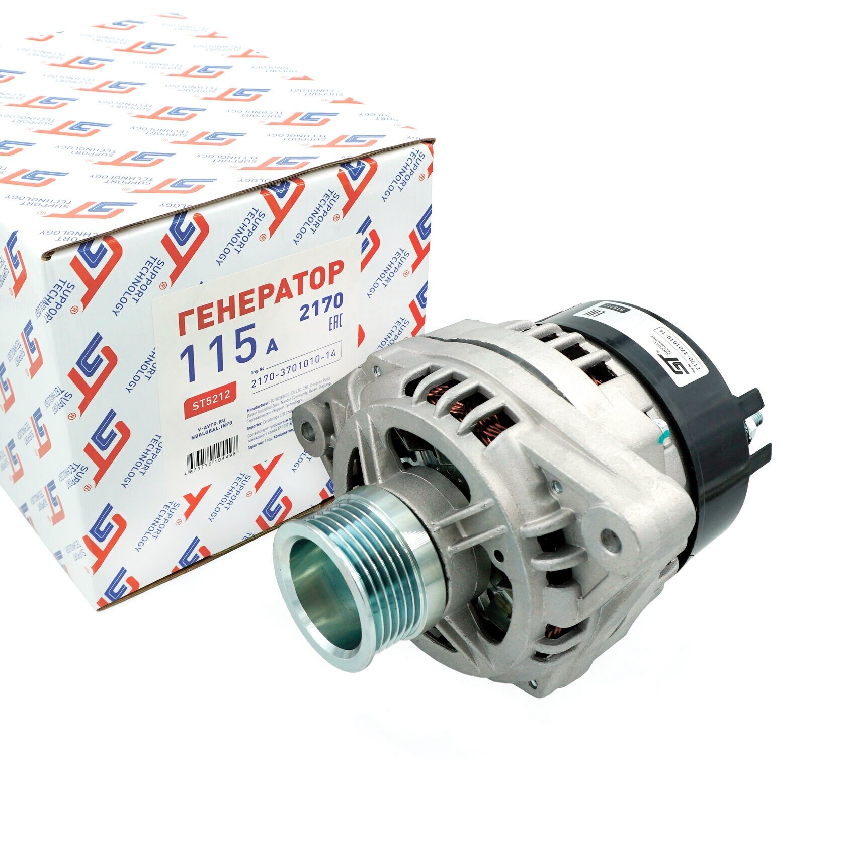 Генератор для автомобилей ВАЗ 2170 +A/C, 1118 115А SUPPORT TECHNOLOGY